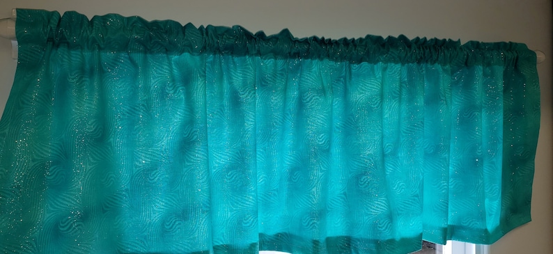 Teal Sparkle Valances Curtains or Swags - Etsy