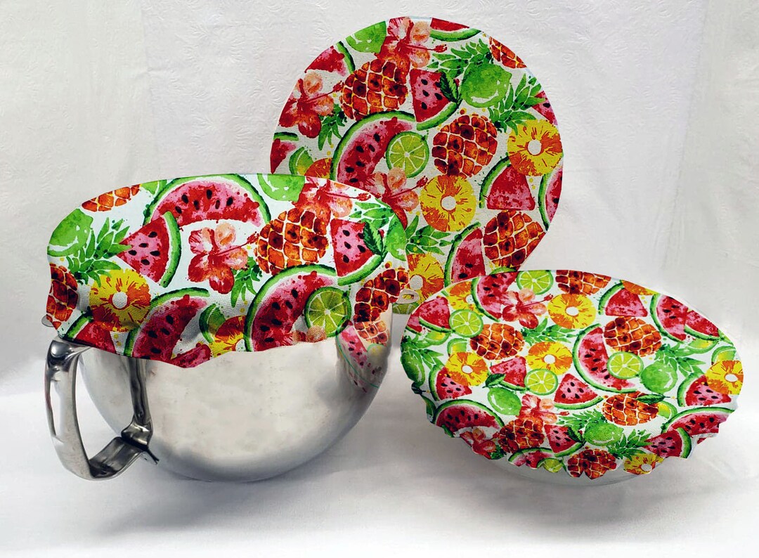 Pineapple & Watermelon Fruit Reusable Fabric Bowl Covers set of 3 ON ...