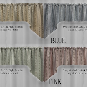 Striped Vines Valances, Curtains or Swags (4 Colors Available) - Etsy