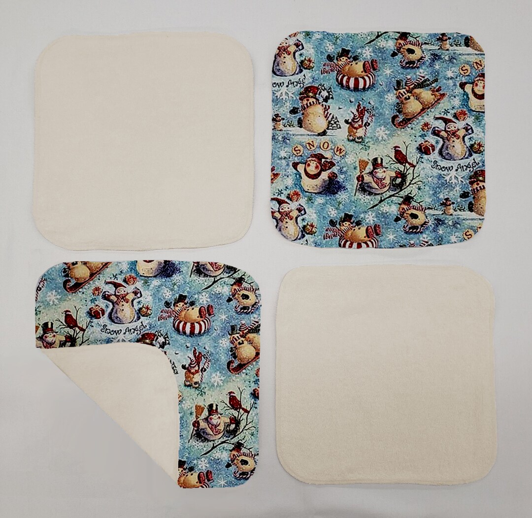 Christmas Snowman Washcloths set of 4 - Etsy