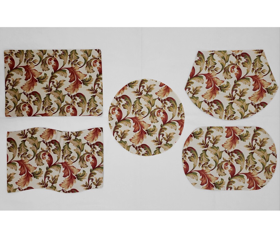 Autumn Fall Floral Leaves Placemats - Etsy