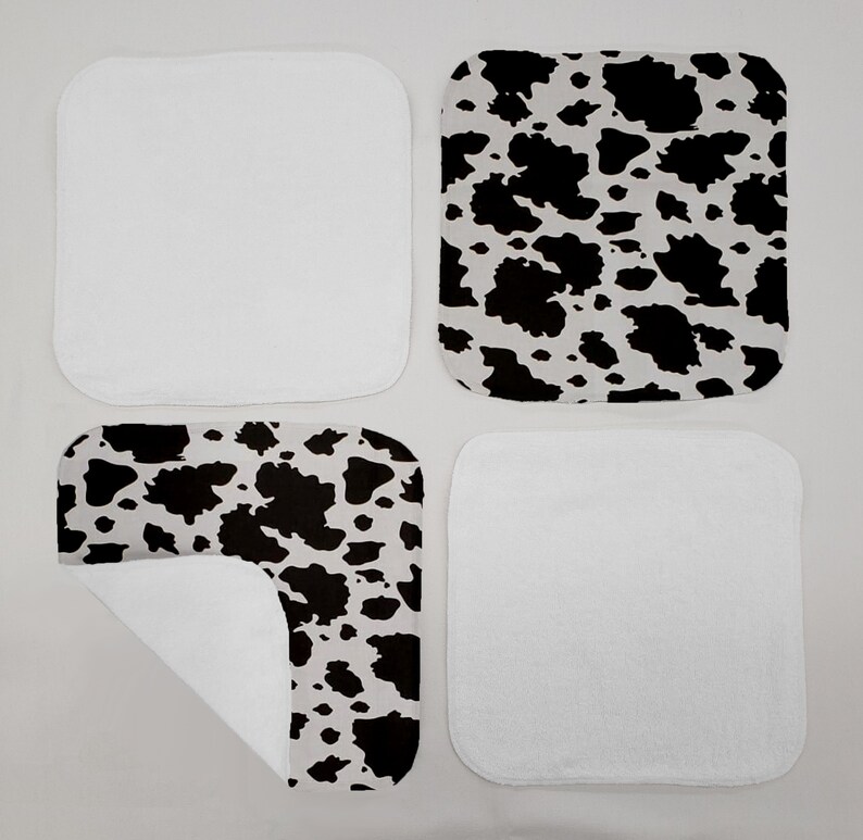 Black & White Cow Spots set of 4 - Etsy