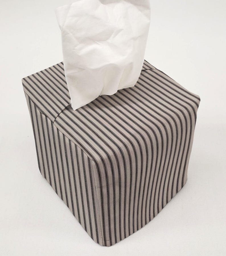 Ticking Stripe Tissue Box Cover (3 Colors Available) - Etsy