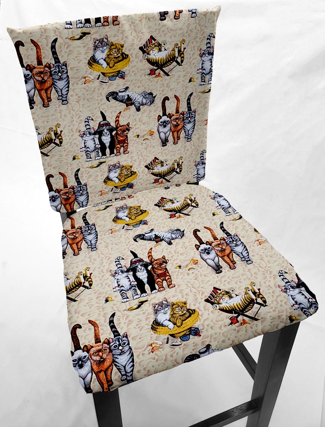 Beach Cats Dining Room Chair Back Covers or Seat Covers - Etsy
