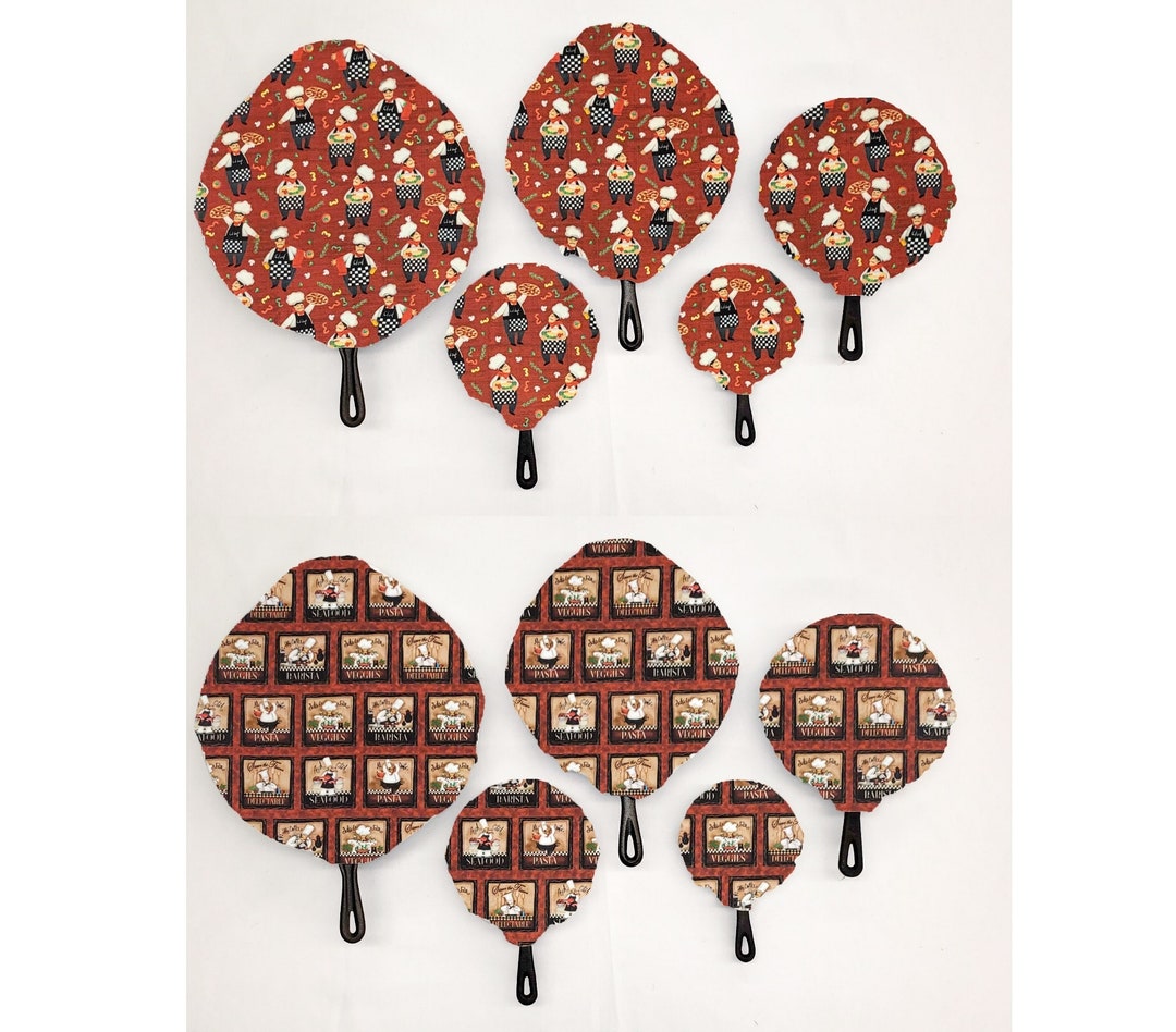 Fat Chefs Cast Iron Pan Covers (set of 5) - Etsy