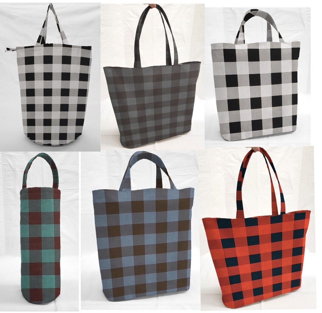 Buffalo Check Plaid Reusable Fabric Gift Bags And/or Tote Bags - Etsy
