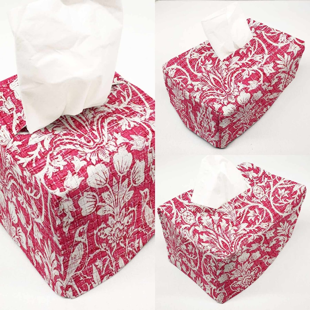 Pink Floral Damask Tissue Box Cover - Etsy