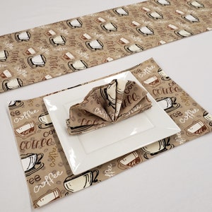 Coffee Beans Placemat Table Runner Cloth Napkins Set - Etsy