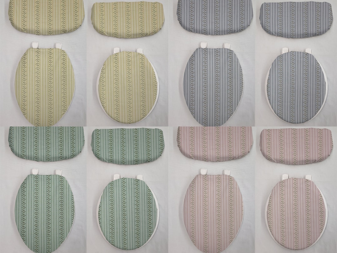 Striped Vines Toilet Seat Lid and Tank Cover Set (4 Colors Available ...