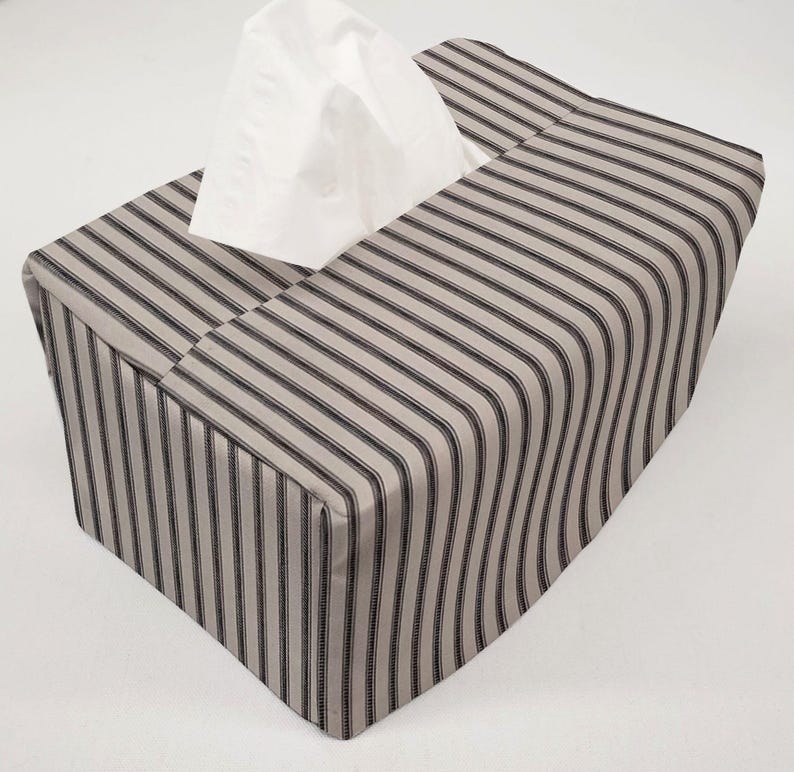 Ticking Stripe Tissue Box Cover (3 Colors Available) - Etsy