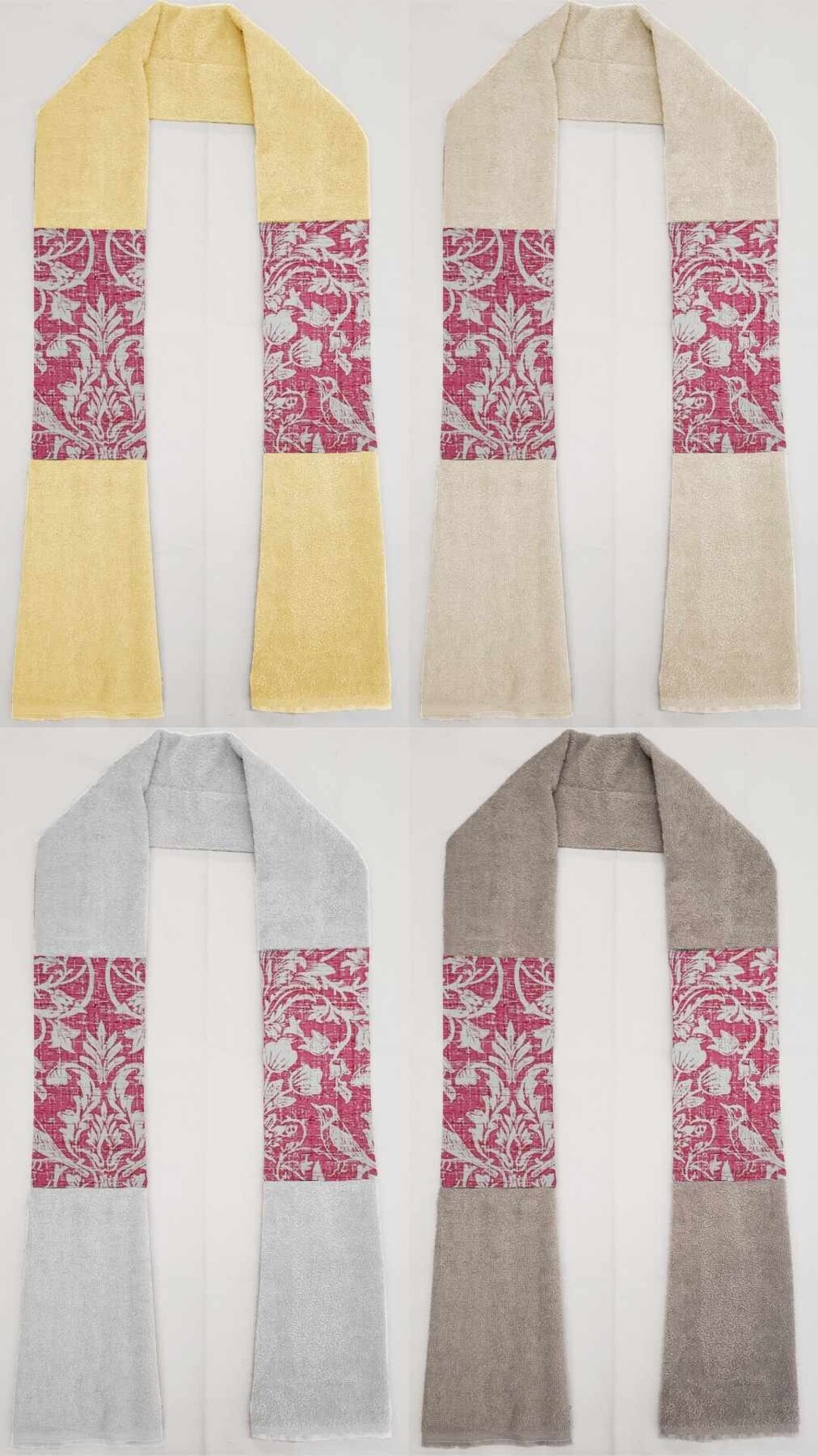 Pink Floral Damask Kitchen Towel Boa / Scarf - Etsy
