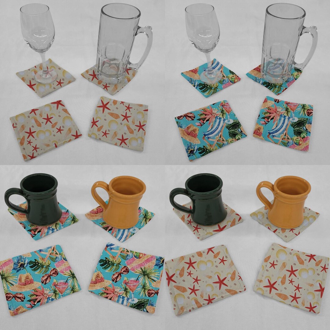 Beach Seaside Cloth Coasters - Etsy