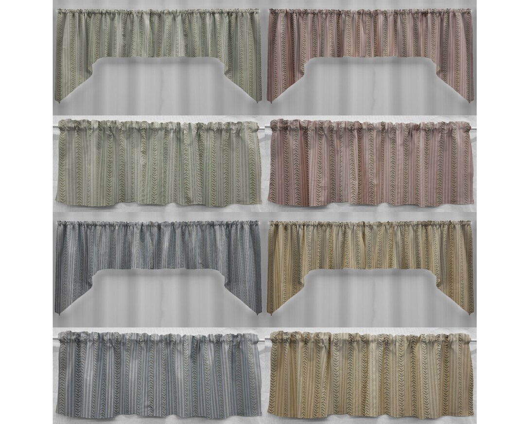 Striped Vines Valances, Curtains or Swags (4 Colors Available) - Etsy