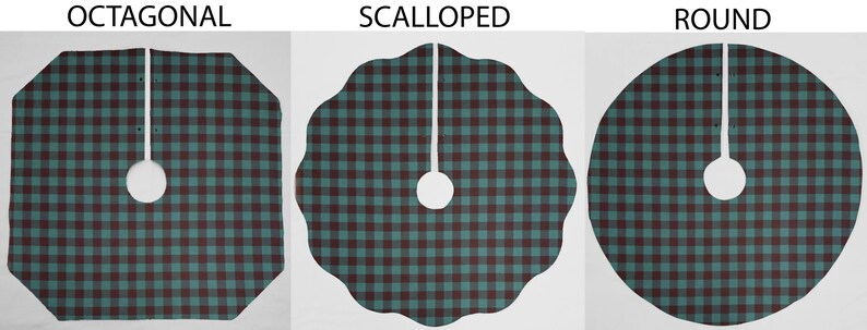 Buffalo Check Plaid Christmas Tree Skirt (6 Colors Available) (3 Shapes ...