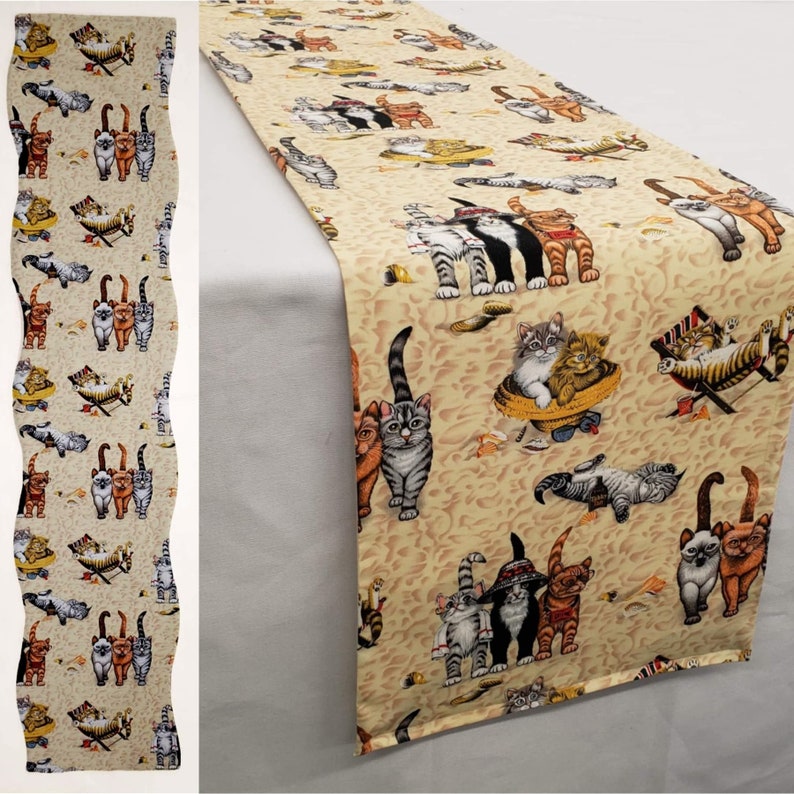 Beach Cats Table Runner - Etsy