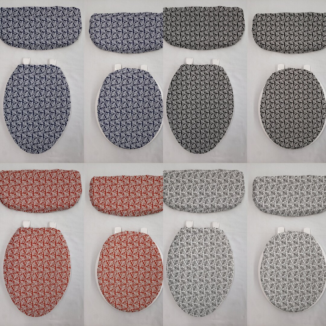 Floral Damask Toilet Seat Lid and Tank Cover Set (4 Colors Available ...