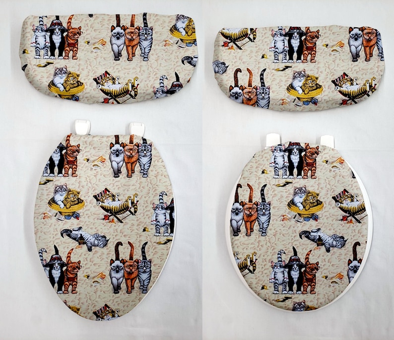 Beach Cats Toilet Seat Lid and Tank Cover Set - Etsy