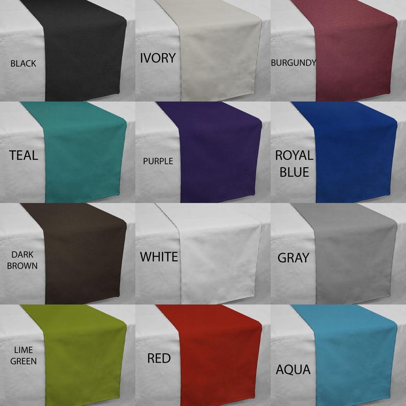 Waterproof Canvas Table Runner (2 Shapes & 12 Colors Available) - Etsy