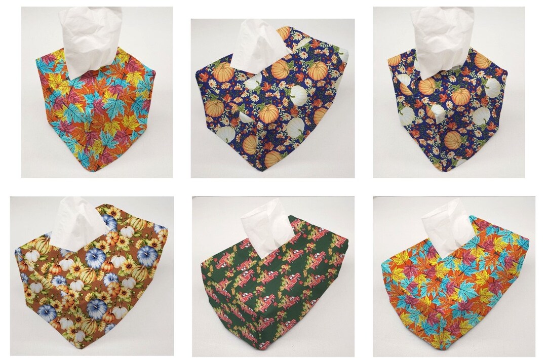 Fall Harvest Tissue Box Cover (4 Patterns Available) - Etsy