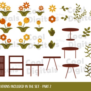 Botanical Vector Illustrations Set, Cute Plants Clipart for Commercial ...