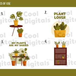 Botanical Clipart Set PNG, Commercial Use Plants Illustrations, Cute ...