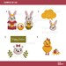 Cute Easter Clipart Set PNG, Adorable Animals Illustrations for ...