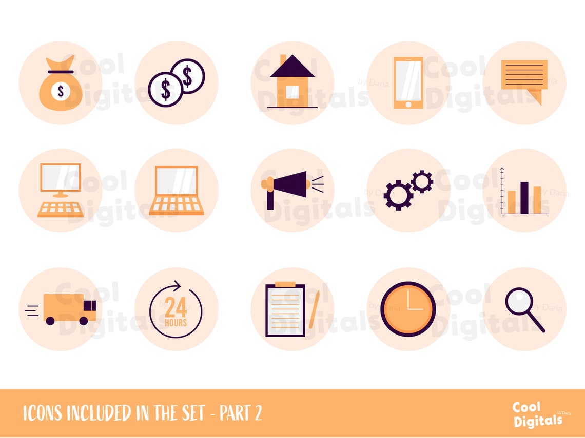 Business Instagram Highlight Covers, Marketing and Sales Icons Set ...