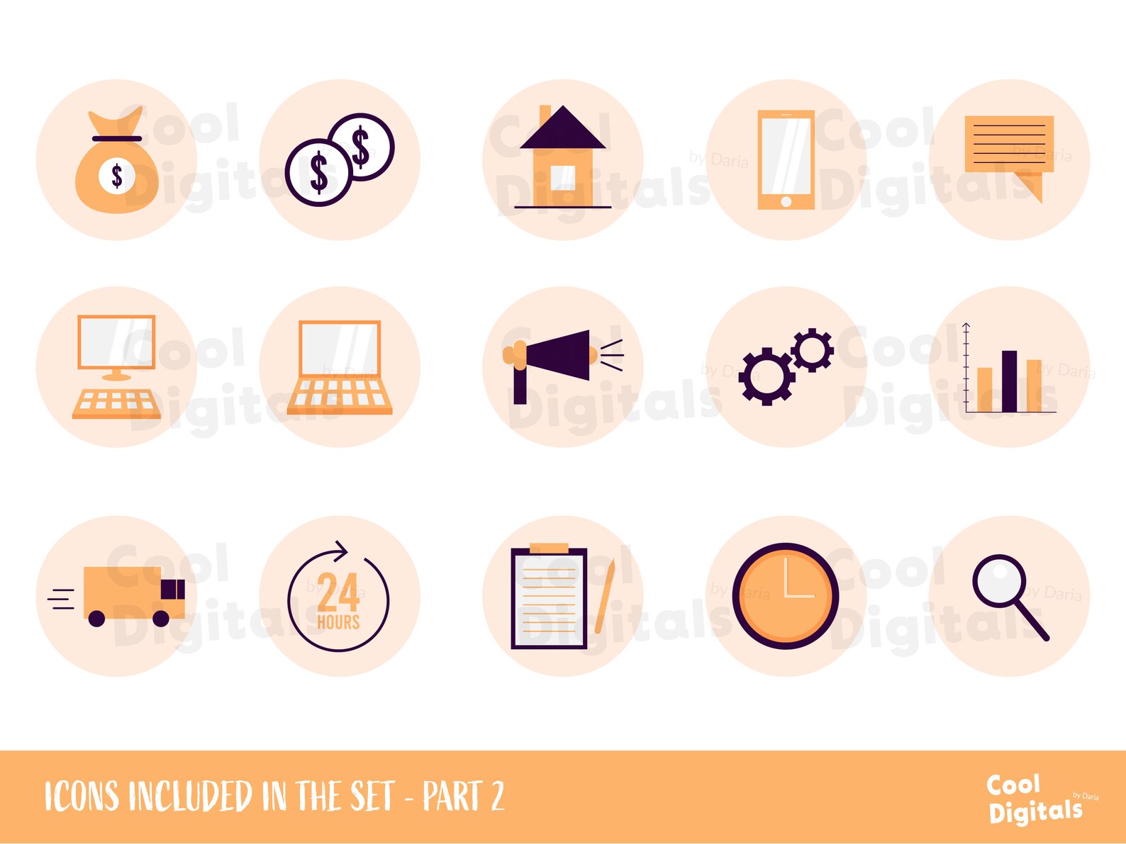 Business Instagram Highlight Covers, Marketing and Sales Icons Set ...