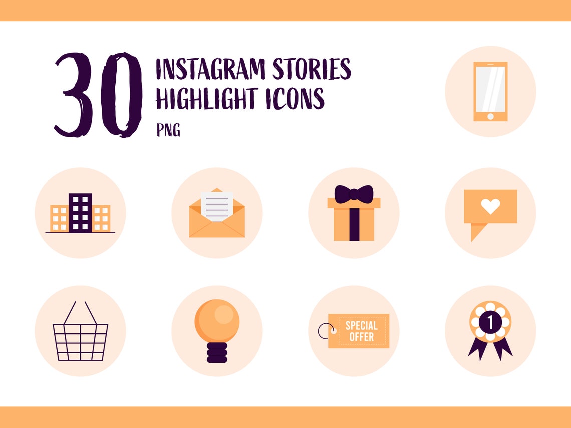 Business Instagram Highlight Covers, Marketing and Sales Icons Set ...