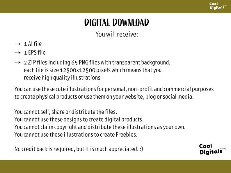 Botanical Vector Illustrations Set, Cute Plants Clipart for Commercial ...