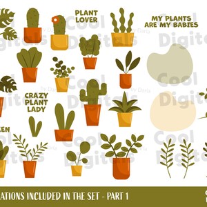 Botanical Vector Illustrations Set, Cute Plants Clipart for Commercial ...