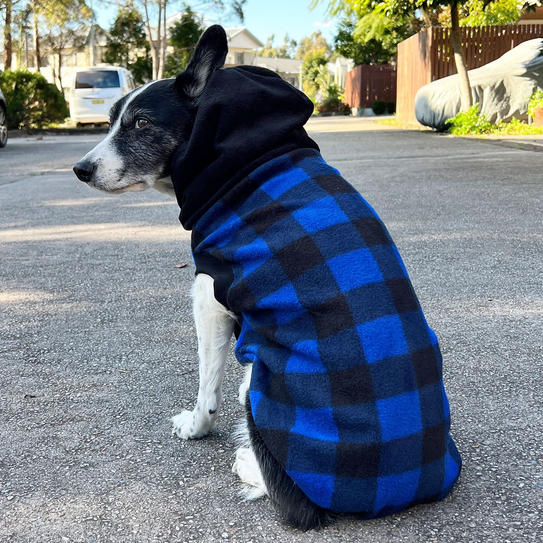 Buffalo Blue Dog Hoodie / Dog Hoodies / Blue Polar Fleece Dog Jacket - Etsy