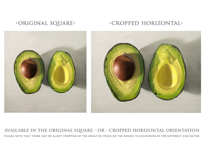 Sliced Avocado Kitchen Food Oil Painting Fine Art Print by - Etsy