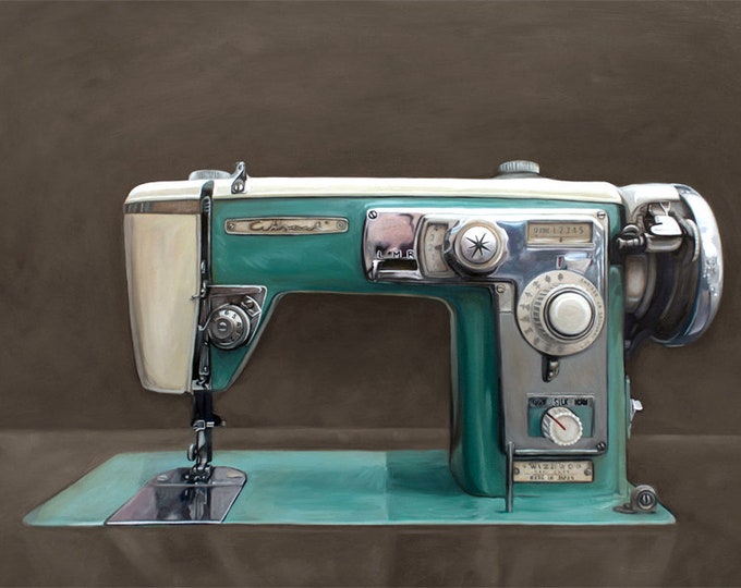 The Wizard Sewing Machine | Oil Painting Signed Fine Art Print | Direct ...