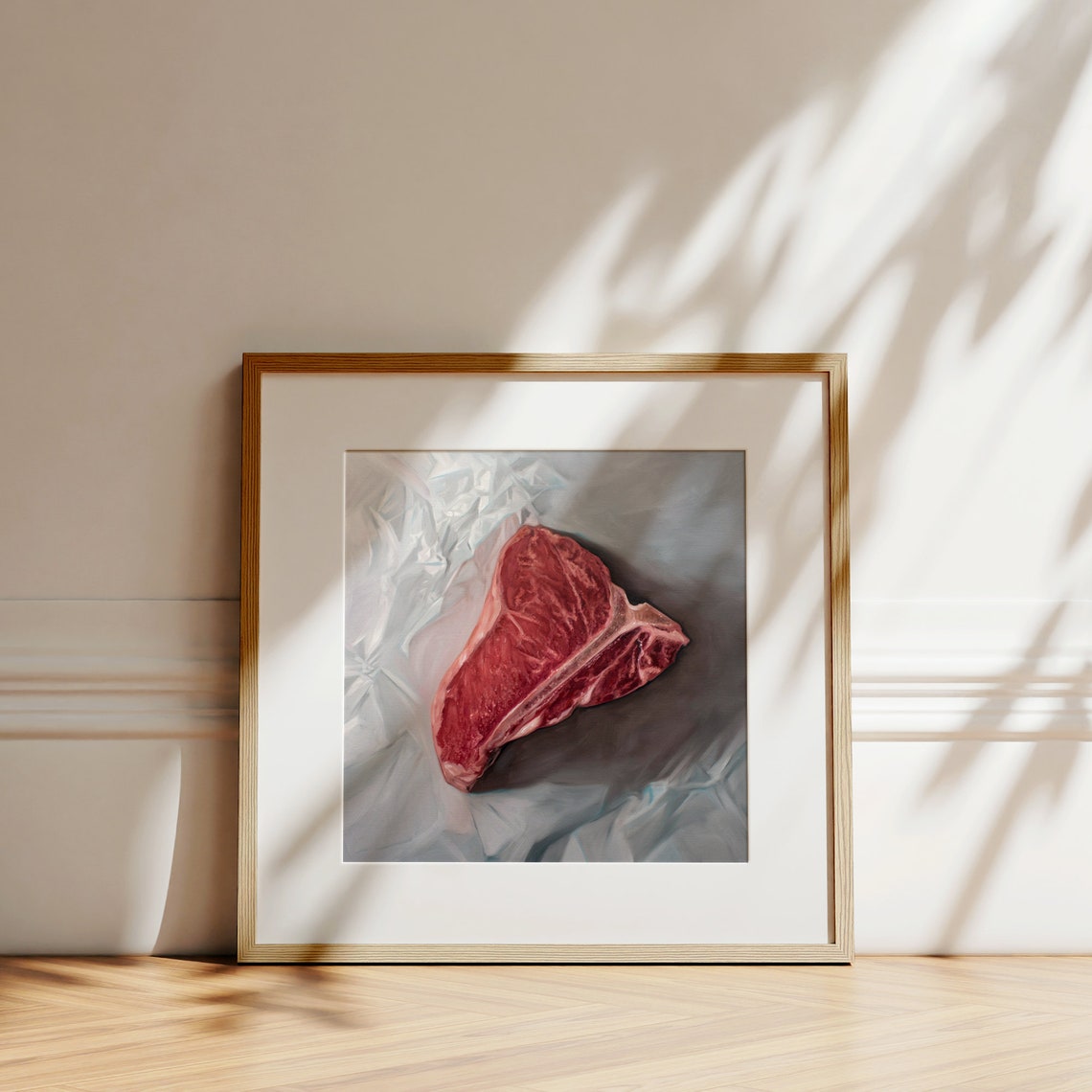 T-bone Steak Oil Painting Art Print: Kitchen Food Still Life - Etsy