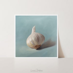 Garlic Bulb Food Kitchen Oil Painting Fine Art Print by - Etsy