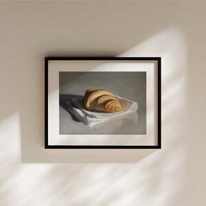 Fresh Croissant | Kitchen Pastry Food Oil Painting Signed Fine Art ...