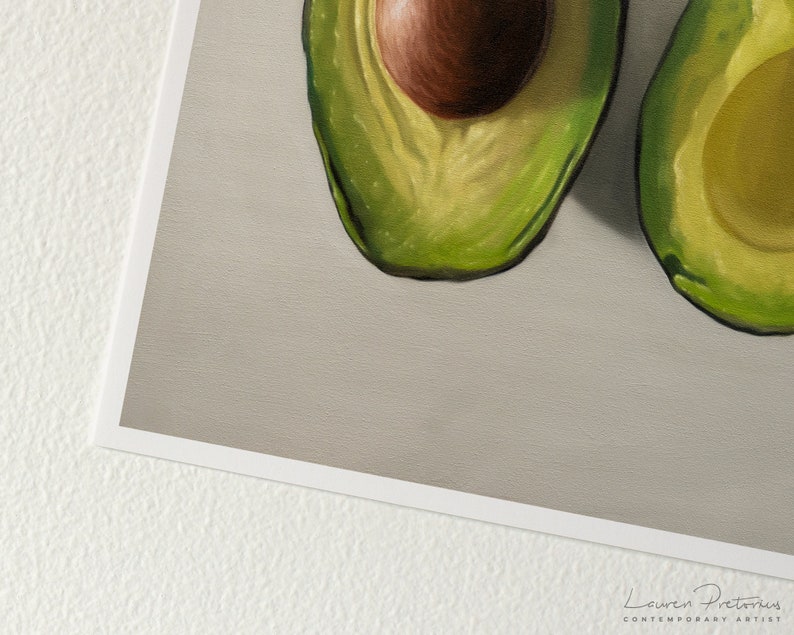 Sliced Avocado Kitchen Food Oil Painting Fine Art Print by - Etsy
