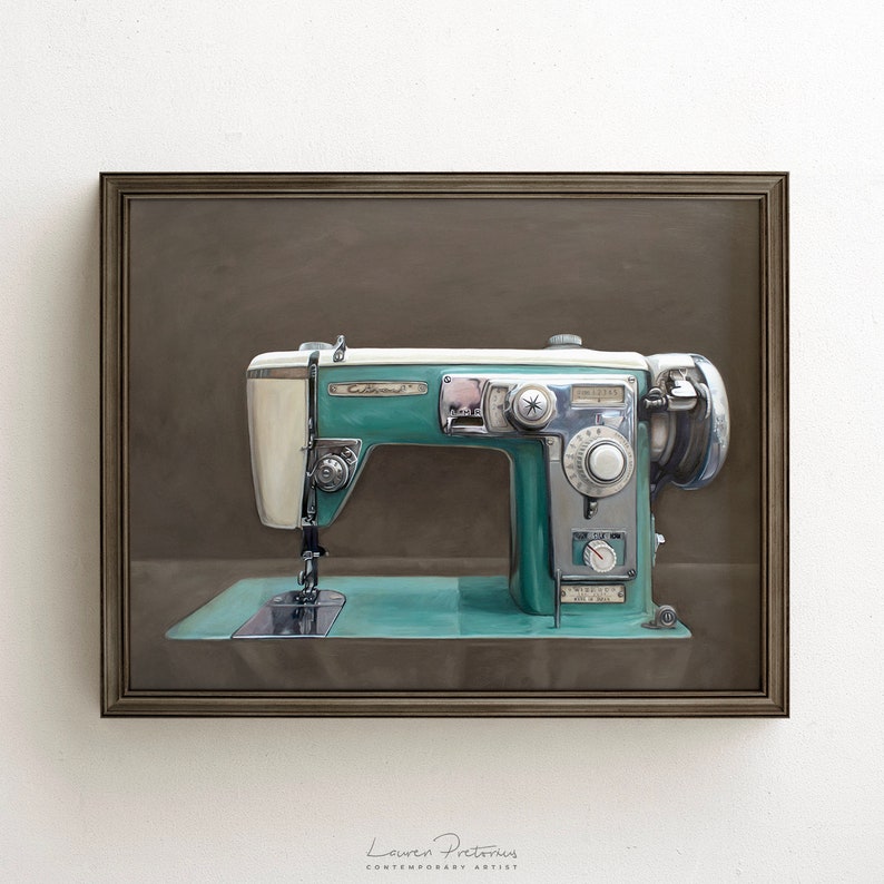 The Wizard Sewing Machine Oil Painting Fine Art Print by - Etsy