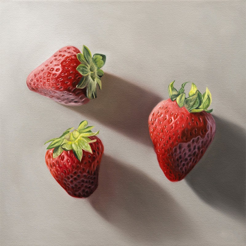 Strawberry Art - Etsy
