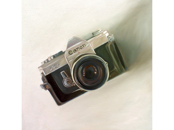 Vintage Film Camera Still Life Oil Painting Fine Art Print - Etsy