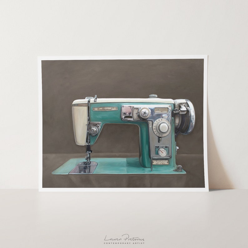 The Wizard Sewing Machine Oil Painting Fine Art Print by - Etsy