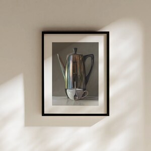 Percolator, Cup and Spoon | Oil Painting Signed Fine Art Print | Direct ...