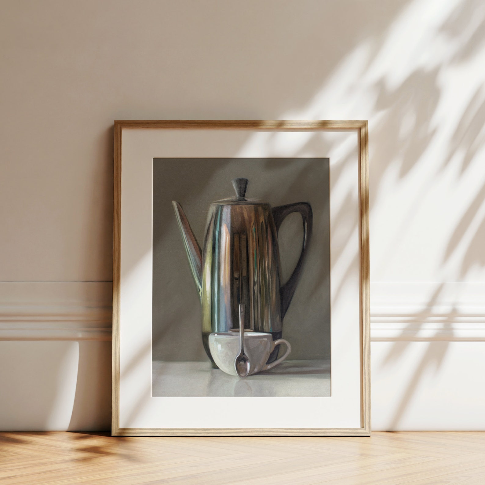 Percolator, Cup and Spoon | Oil Painting Fine Art Print | Direct From ...