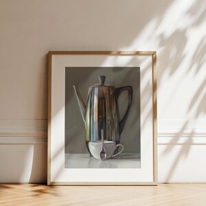 Percolator, Cup and Spoon | Oil Painting Signed Fine Art Print | Direct ...
