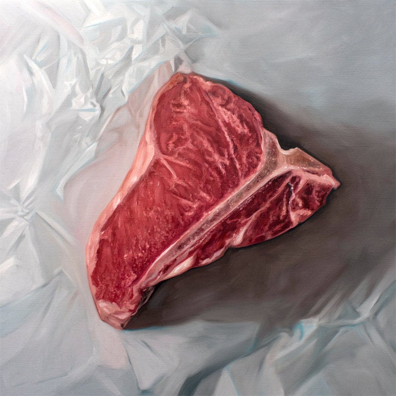 T-bone Steak Oil Painting Art Print: Kitchen Food Still Life - Etsy