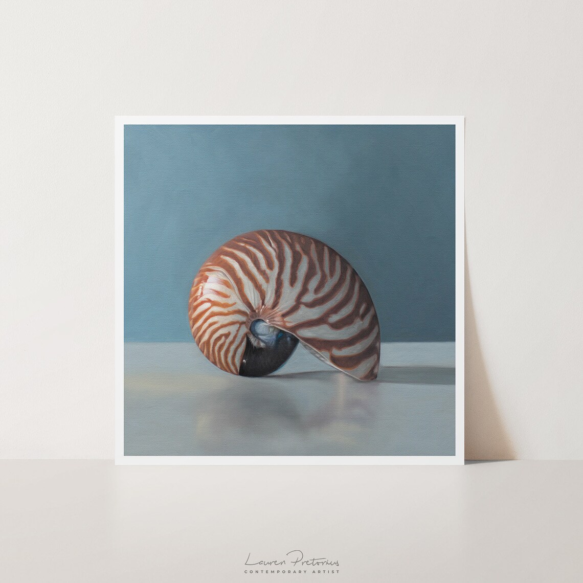 Nautilus Shell Nautical Ocean Oil Painting Fine Art Print | Etsy