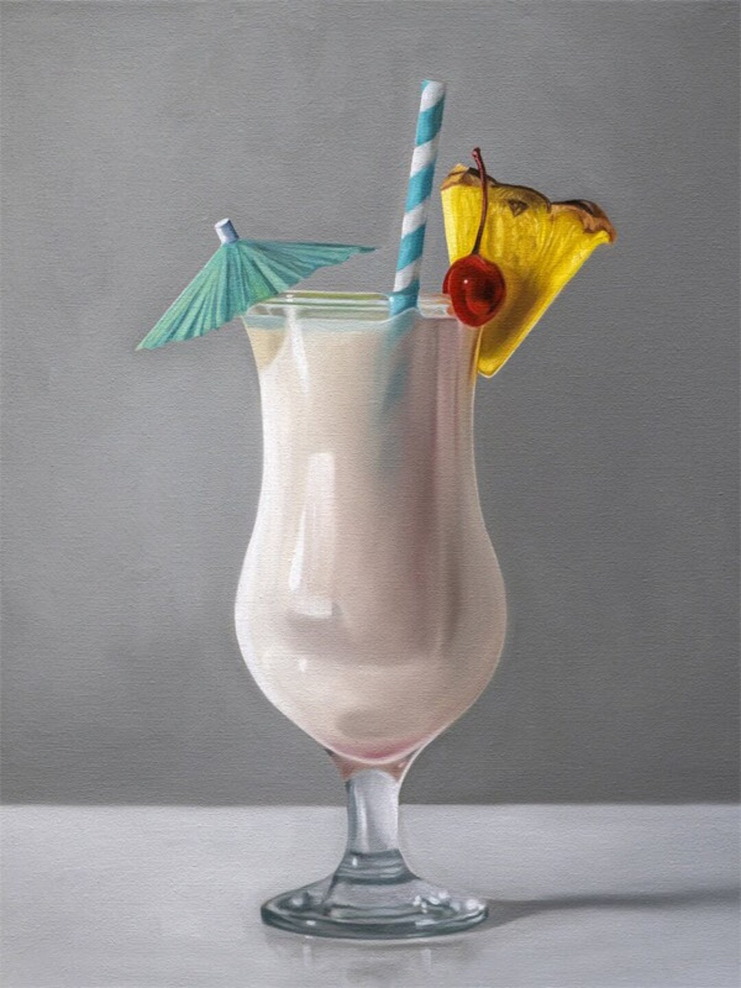 Piña Colada | Cocktail Drink Kitchen Oil Painting Fine Art Print ...
