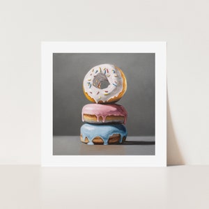 Donut Stack Trio Oil Painting Signed Fine Art Print Direct From Artist ...