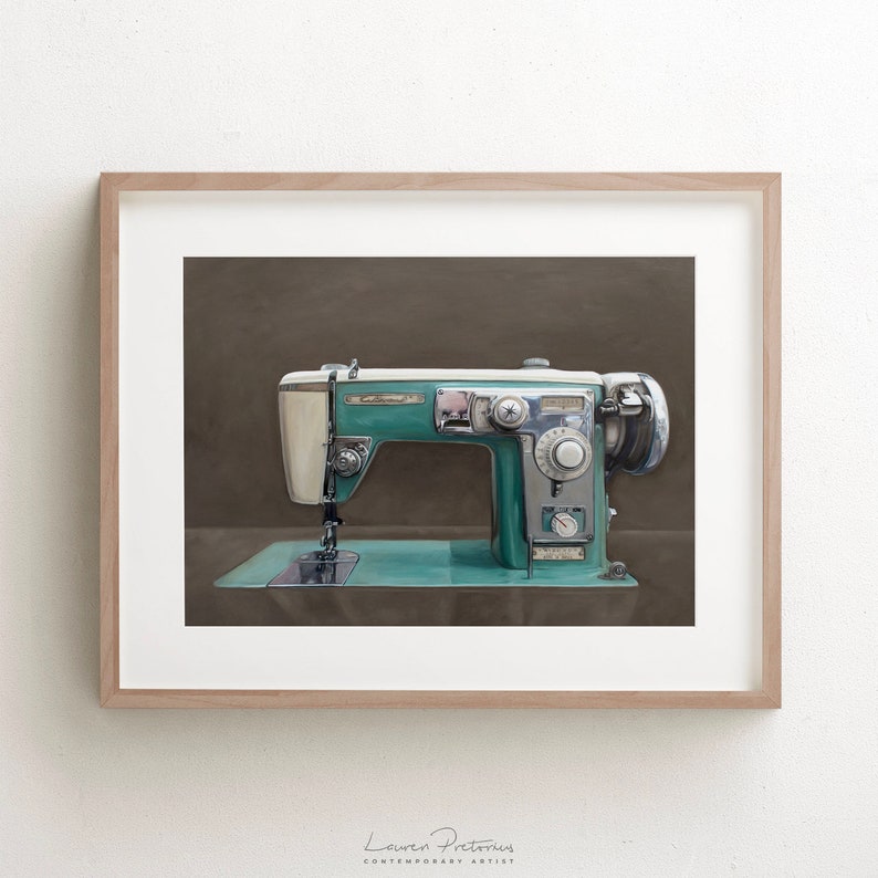 The Wizard Sewing Machine Oil Painting Fine Art Print by - Etsy